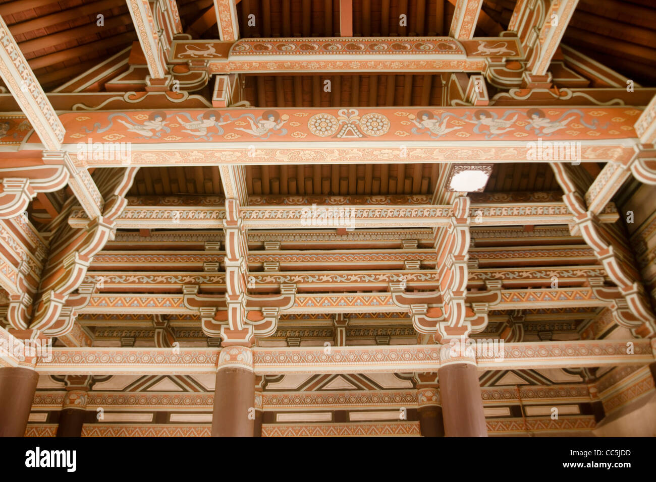 Details of a building, Lingyan Temple, Yungang Grottoes, Datong, Shanxi ...