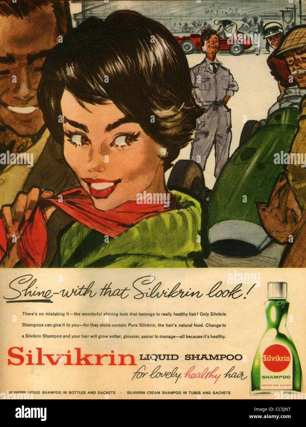 SILVIKRIN shampoo advert about 1975 Stock Photo - Alamy