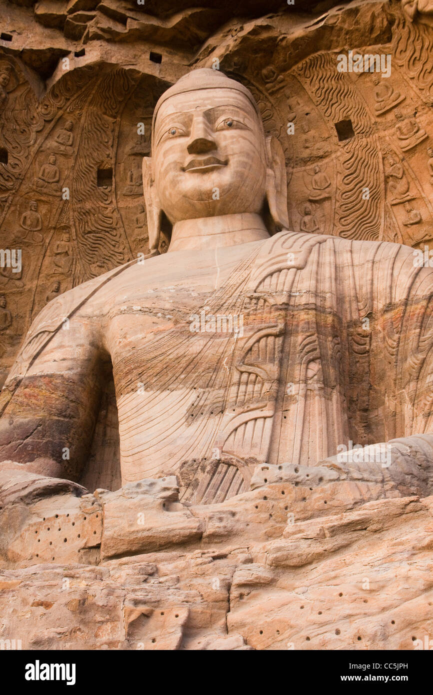 Sakyamuni statue, Yungang Grottoes, Datong, Shanxi , China Stock Photo ...