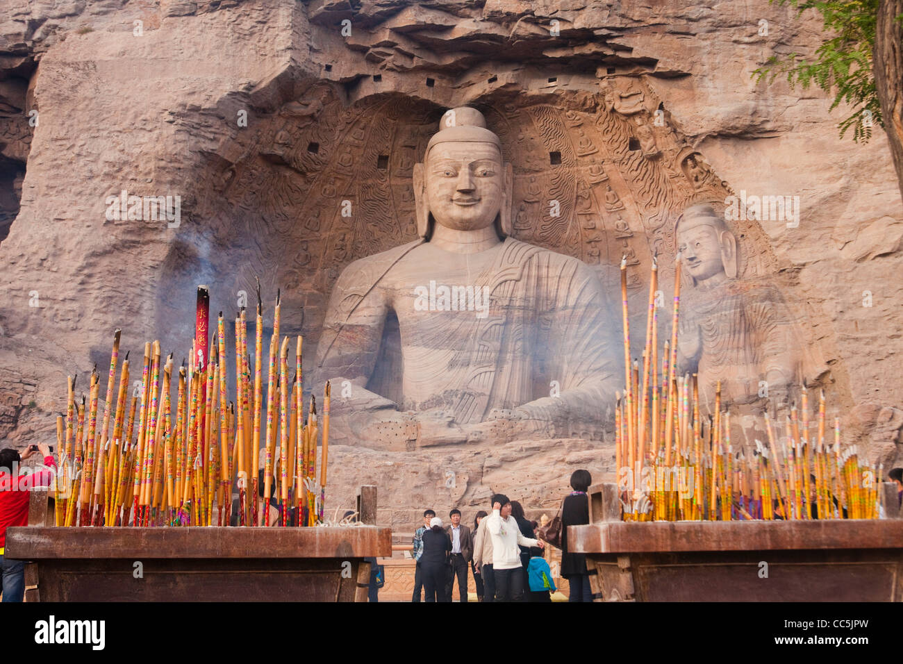 Sakyamuni statue, Yungang Grottoes, Datong, Shanxi , China Stock Photo ...