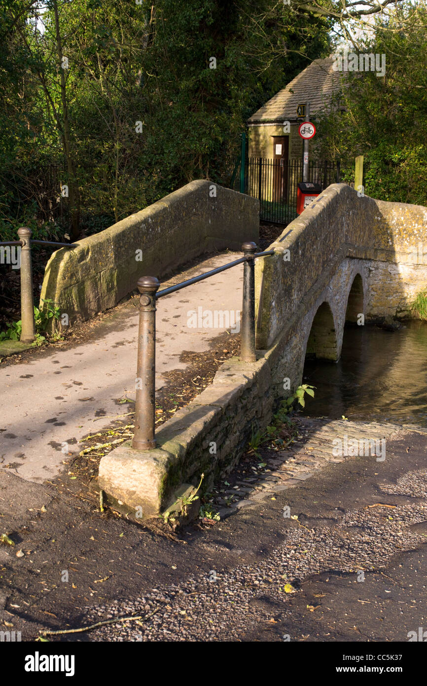 The Packhorse Bridge across Bide Brook. Lacock Village Wiltshire ...