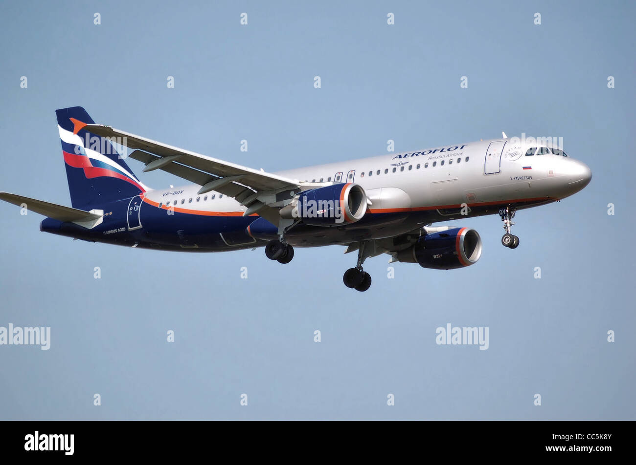 Aeroflot Airbus A320-200 (VP-BQV) landing at London Heathrow Airport ...