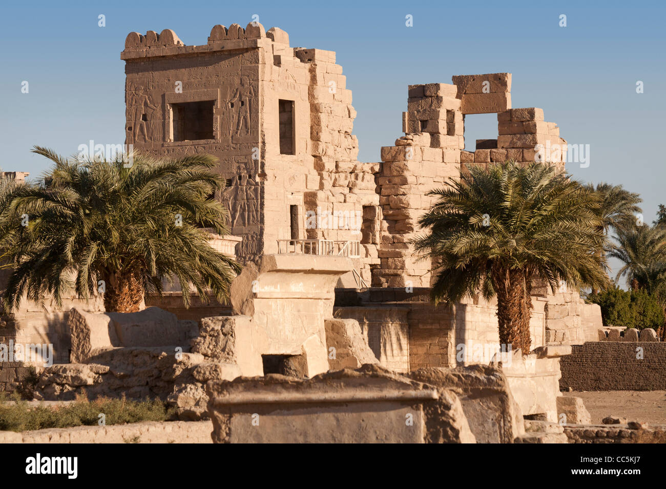 View of the Migdol Gate in Mortuary Temple of Pharaoh Ramesses III ...