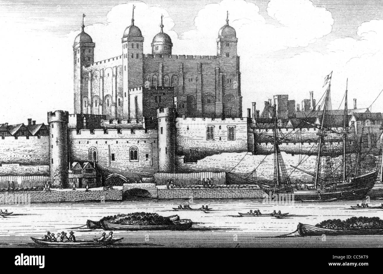TOWER OF LONDON in a 17th century engraving Stock Photo - Alamy