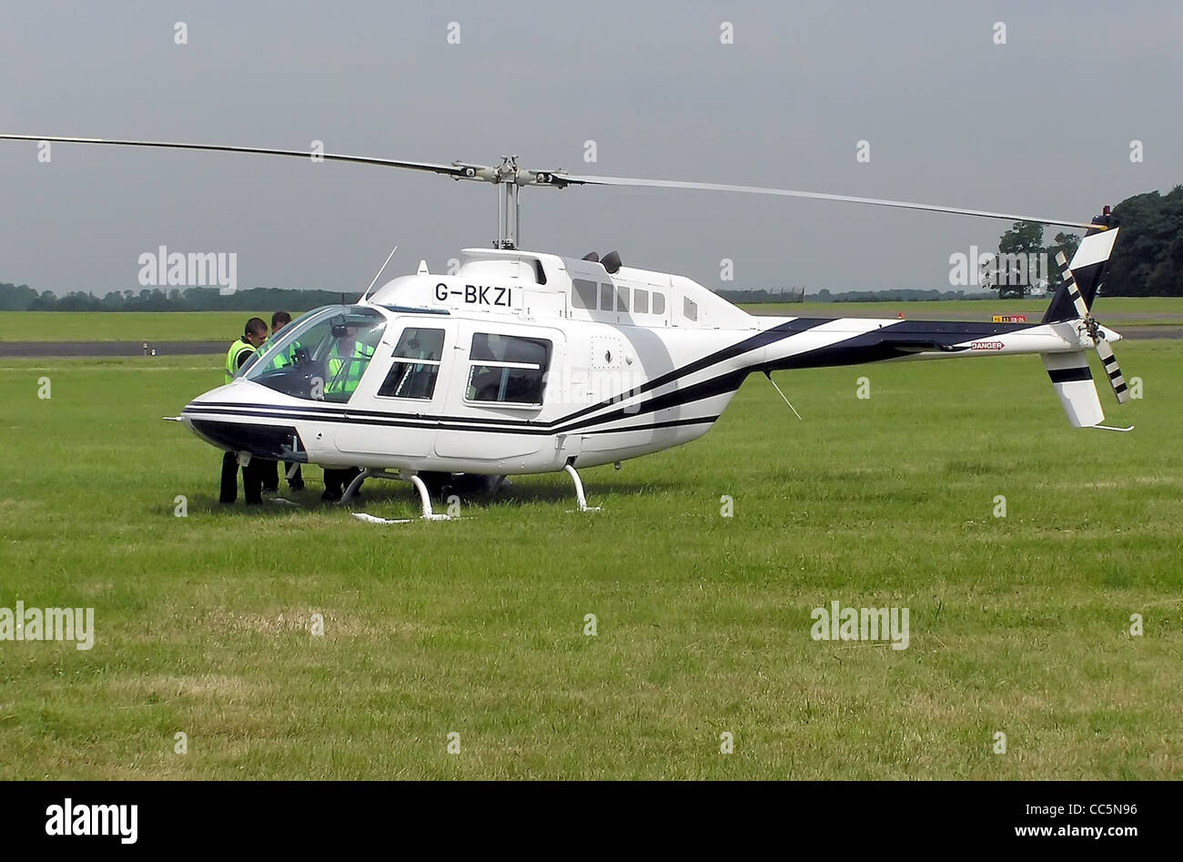 Bell 206a jet ranger helicopter uk registration g bkzi hi-res stock ...