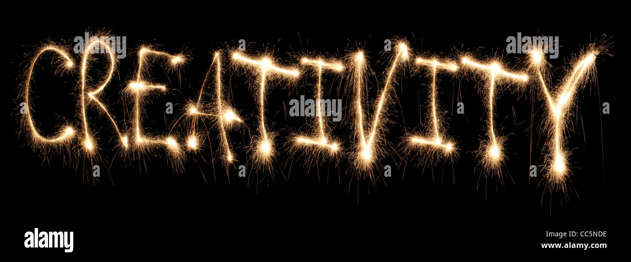 Word creativity written sparkler Stock Photo - Alamy