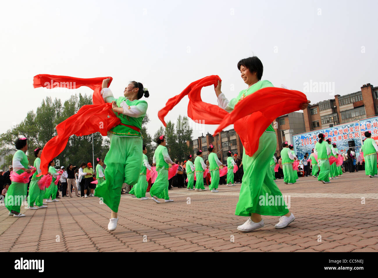 Koreans in traditional costume dancing, Yanbian, Jilin , China Stock ...