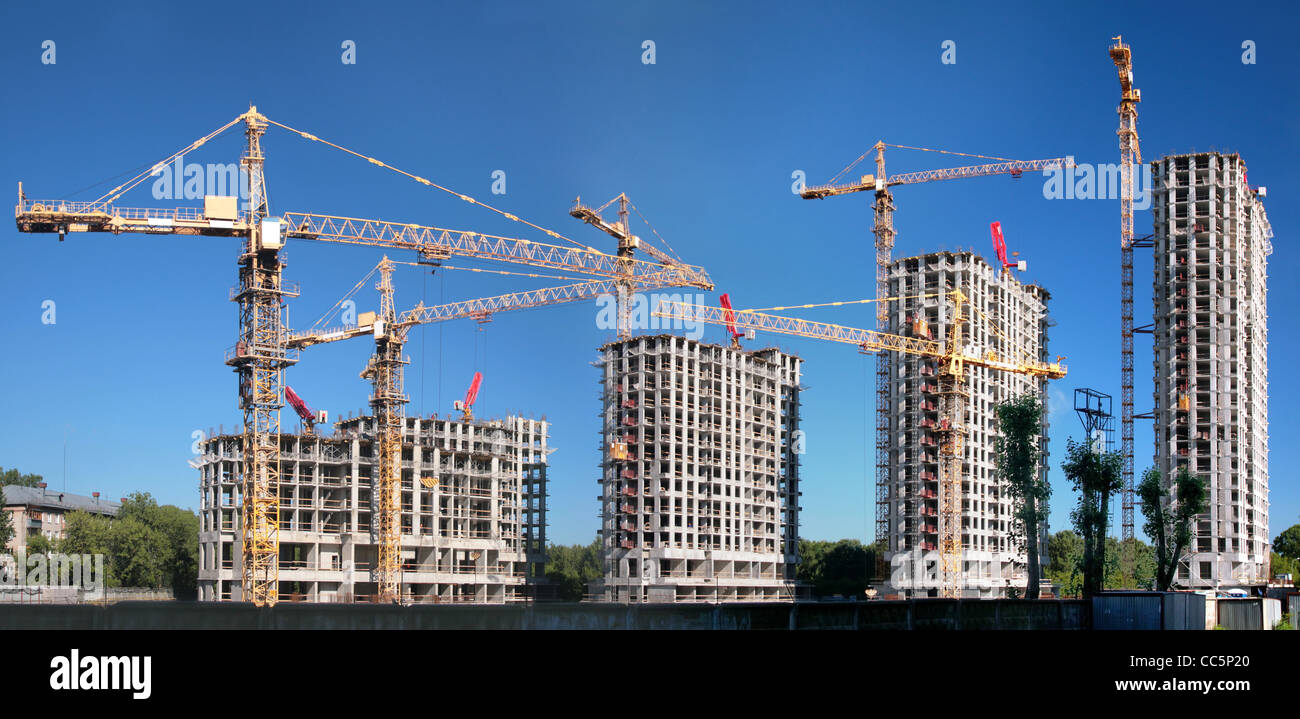 Panorama of building of an housing estate Stock Photo - Alamy