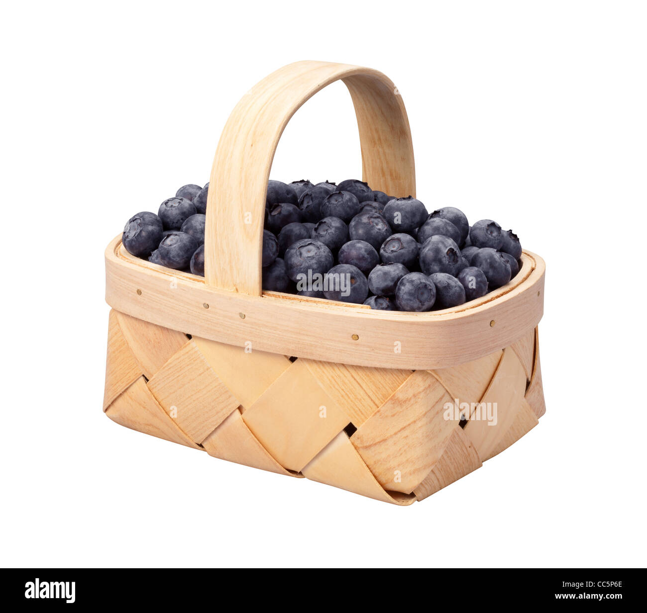 Blueberry Basket isolated on white Stock Photo - Alamy