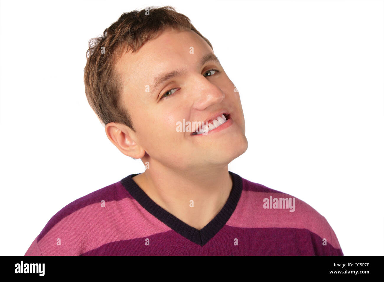 Man`s sly smile Stock Photo - Alamy