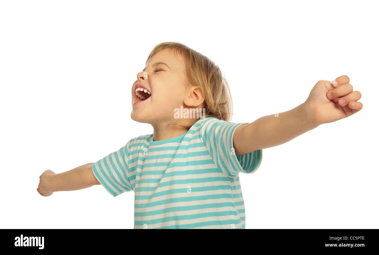 little girl screaming, stretched hands Stock Photo - Alamy