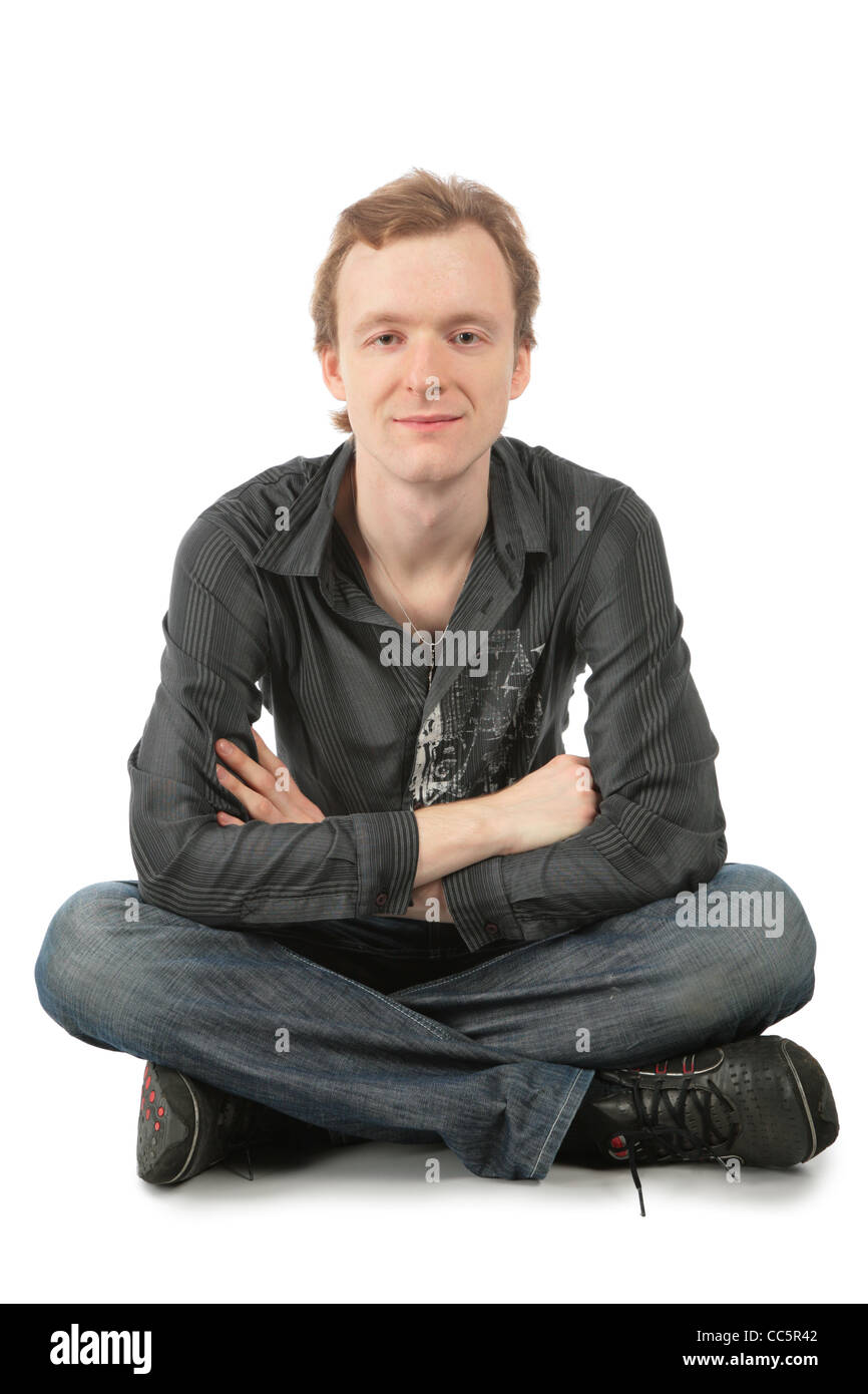 Young handsome guy sitting Cut Out Stock Images & Pictures - Alamy