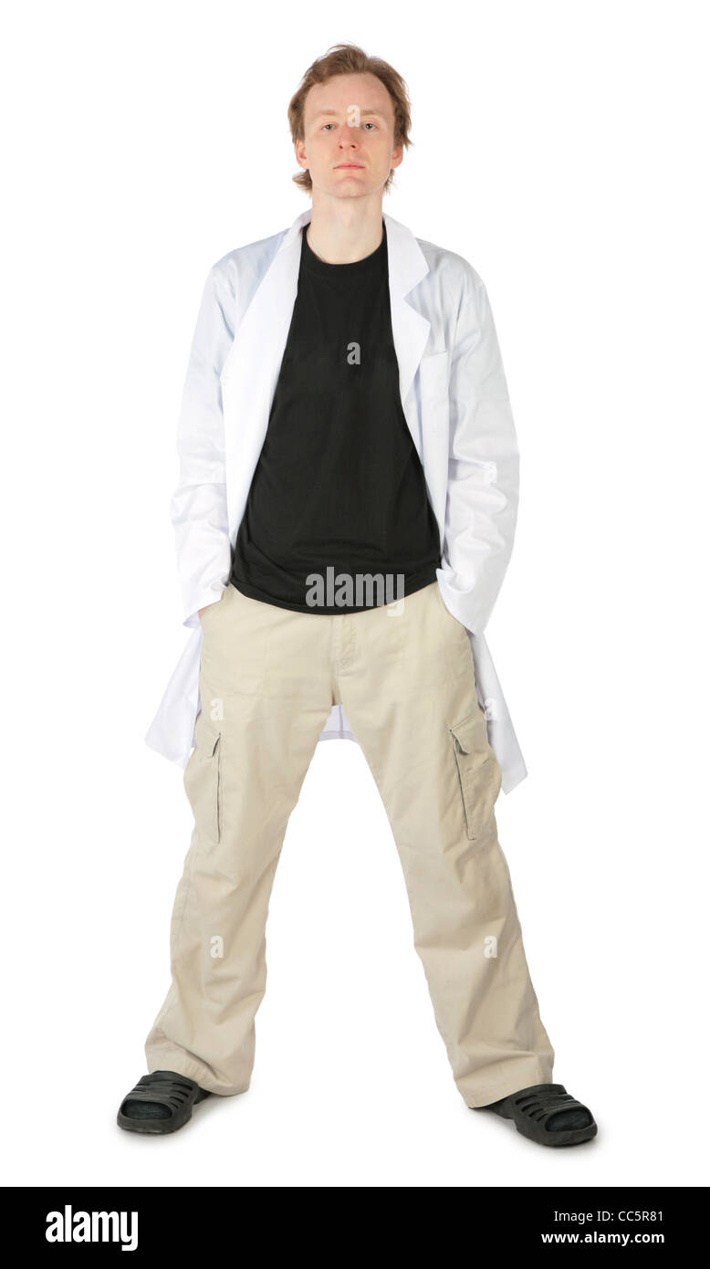 Man in white dressing gown Stock Photo - Alamy