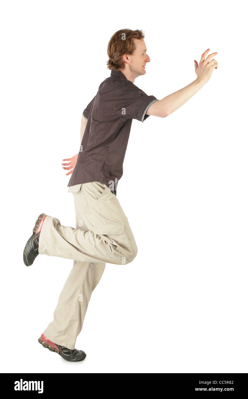 Man profile running full body hi-res stock photography and images - Alamy