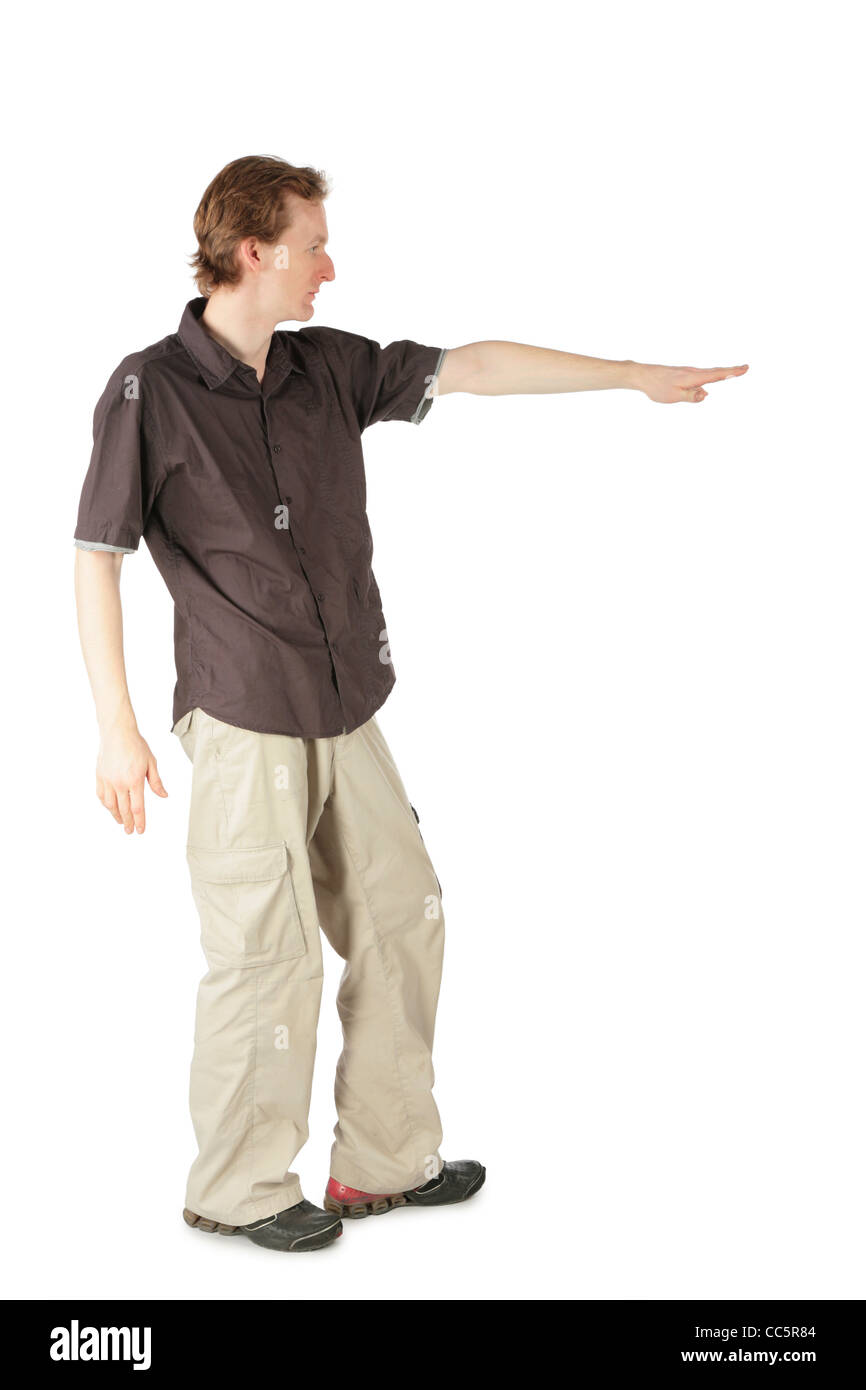 Men indicating by hand Stock Photo - Alamy
