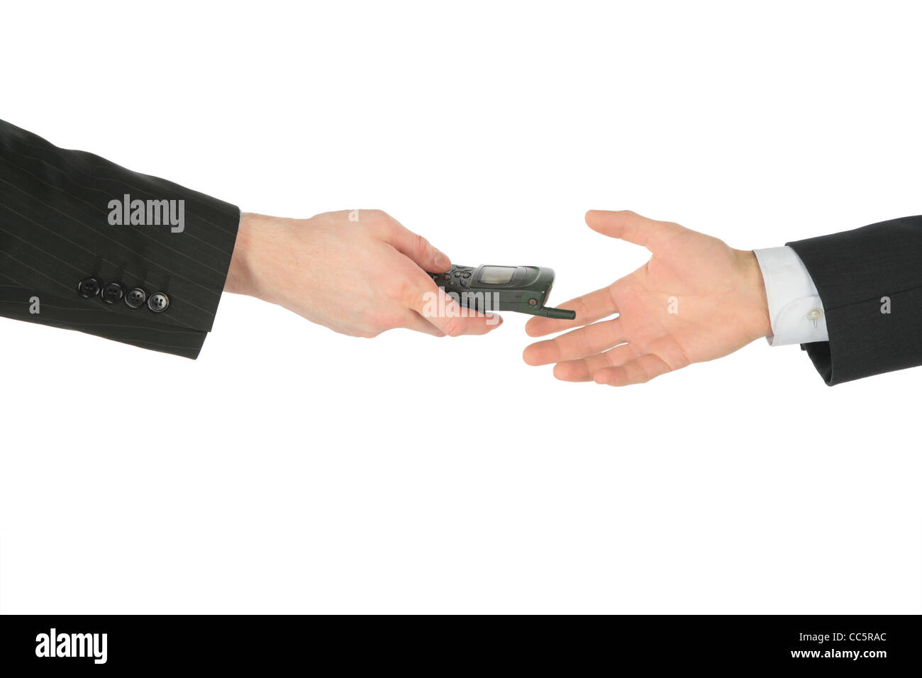 Two hands with phone Stock Photo - Alamy
