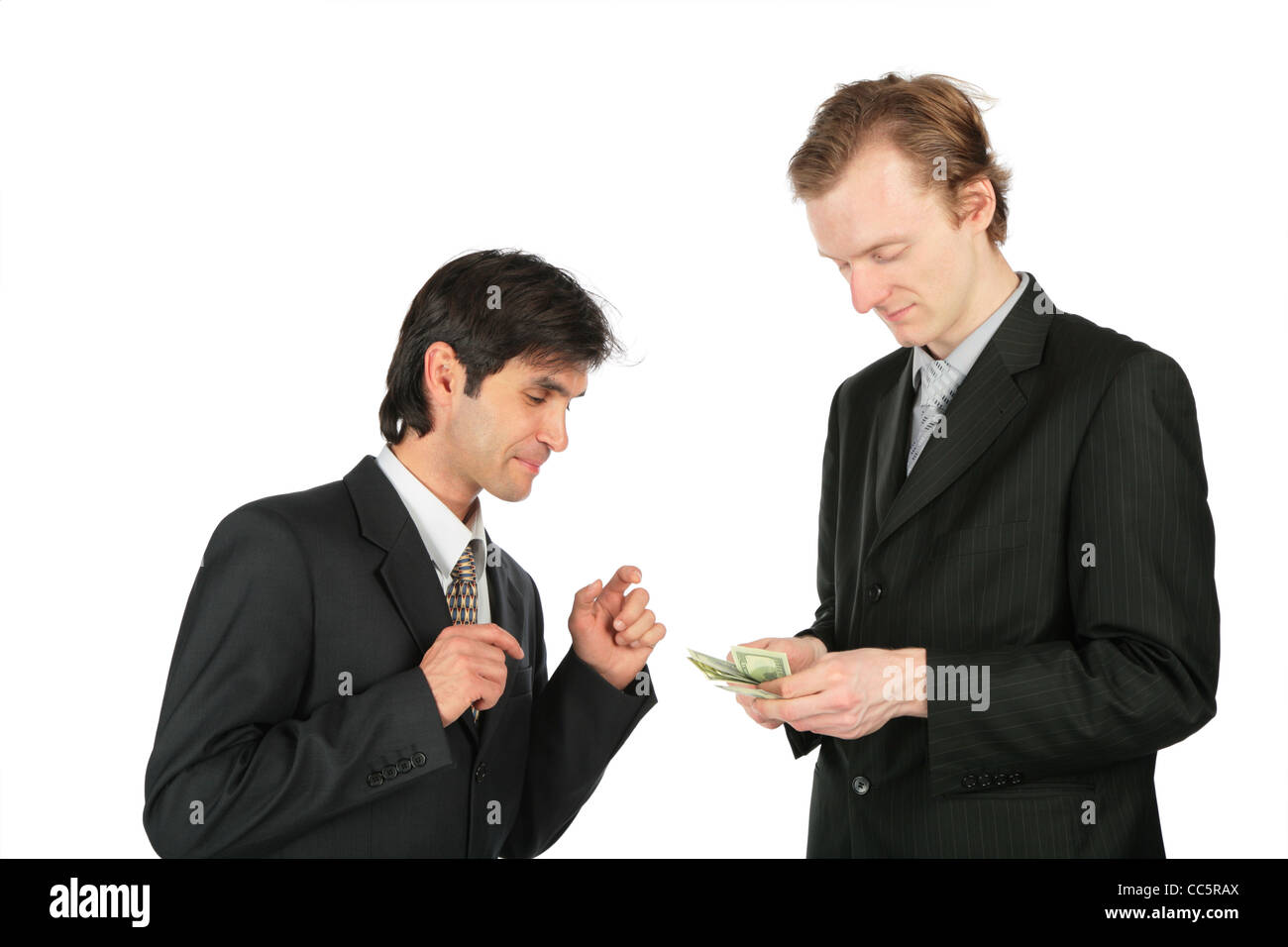 Two businessmen and dollars Stock Photo - Alamy