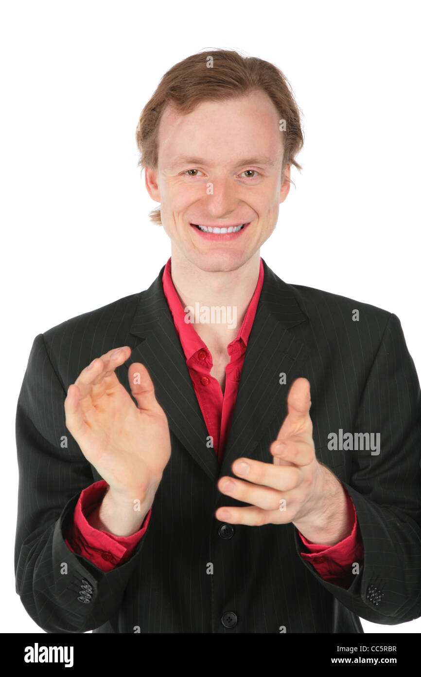 Applauding young person Stock Photo - Alamy