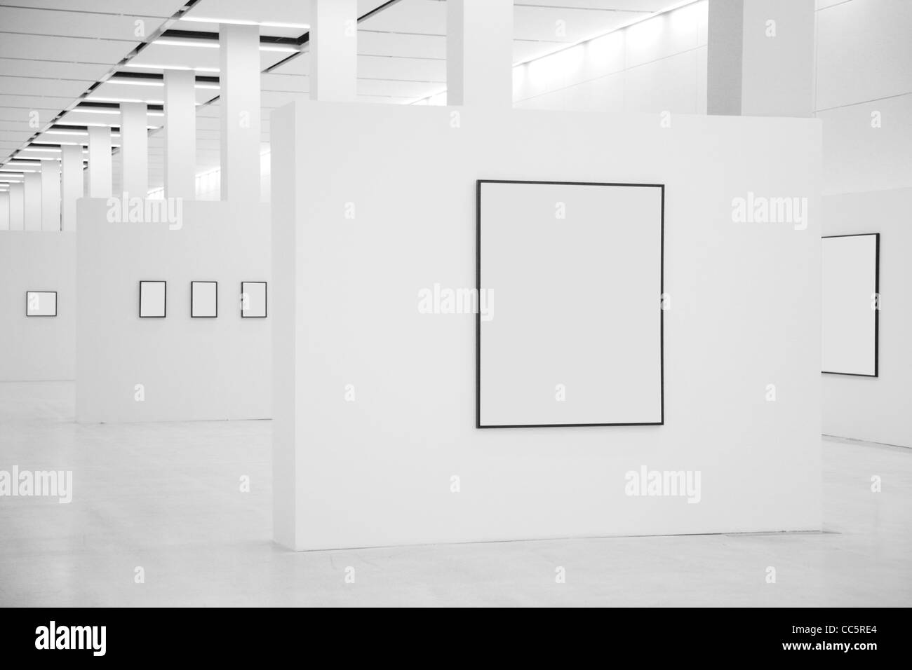 Exhibition hall with frames Stock Photo - Alamy