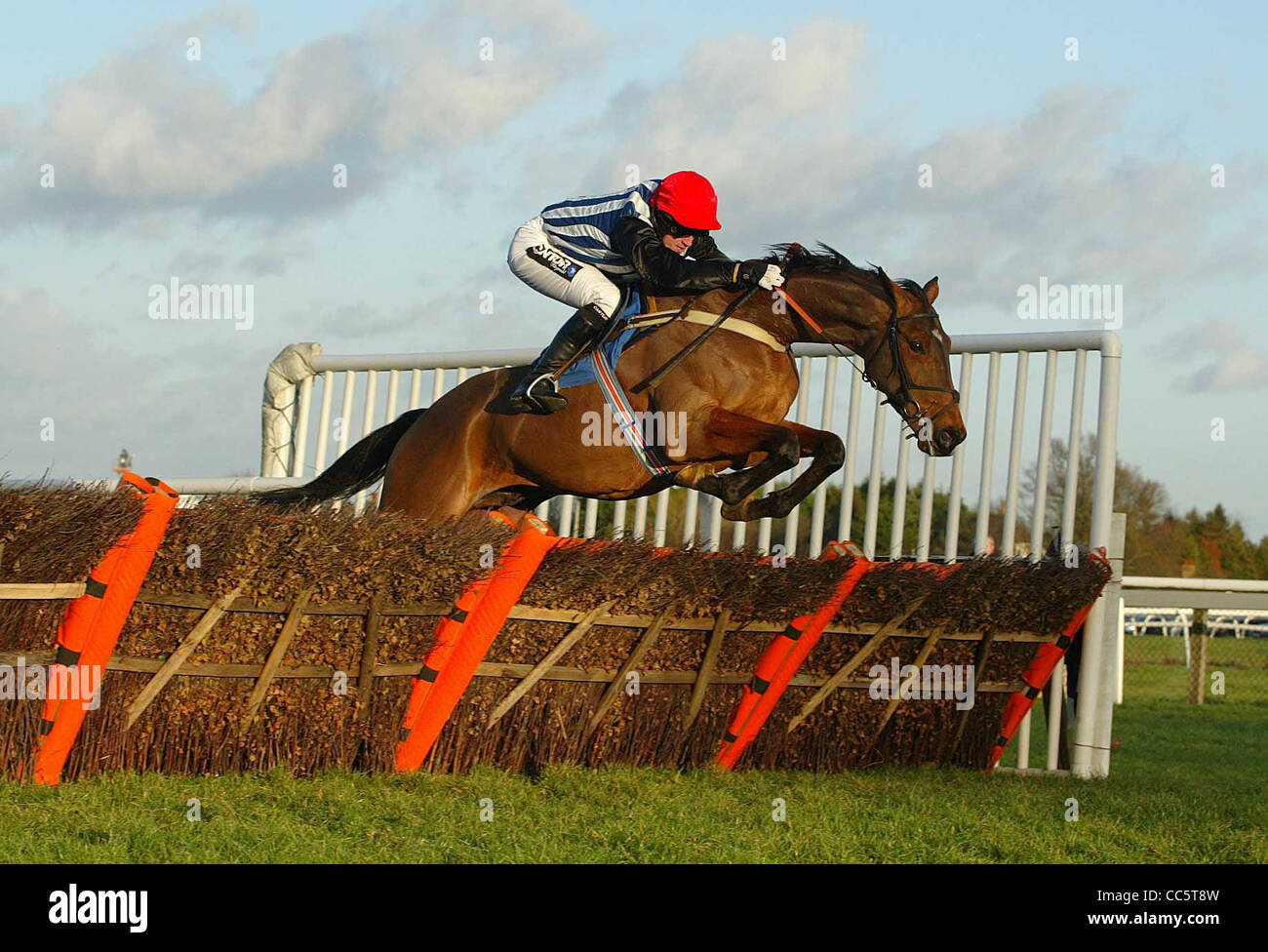 National Hunt jump racing at Plumpton Racecourse in East Sussex Stock ...