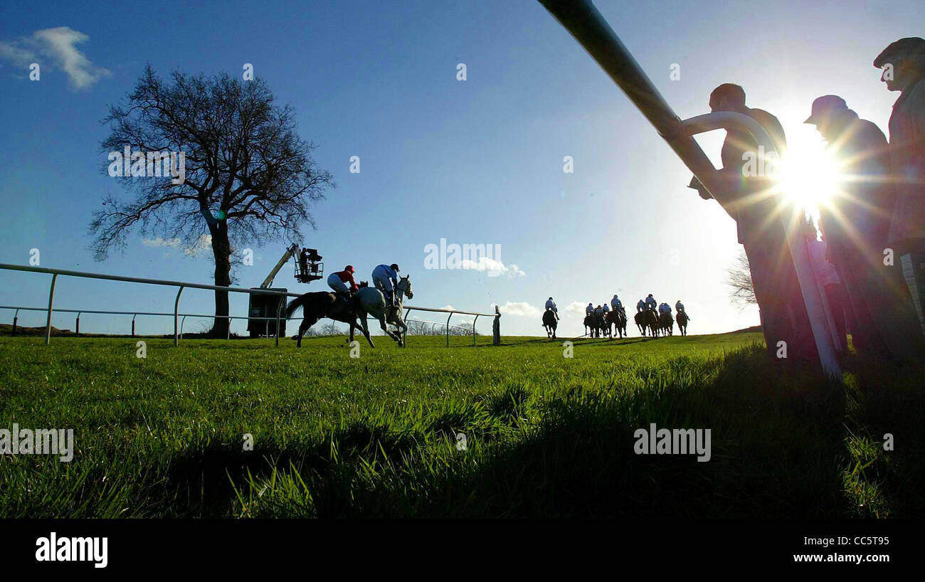 National Hunt jump racing at Plumpton Racecourse in East Sussex Stock ...