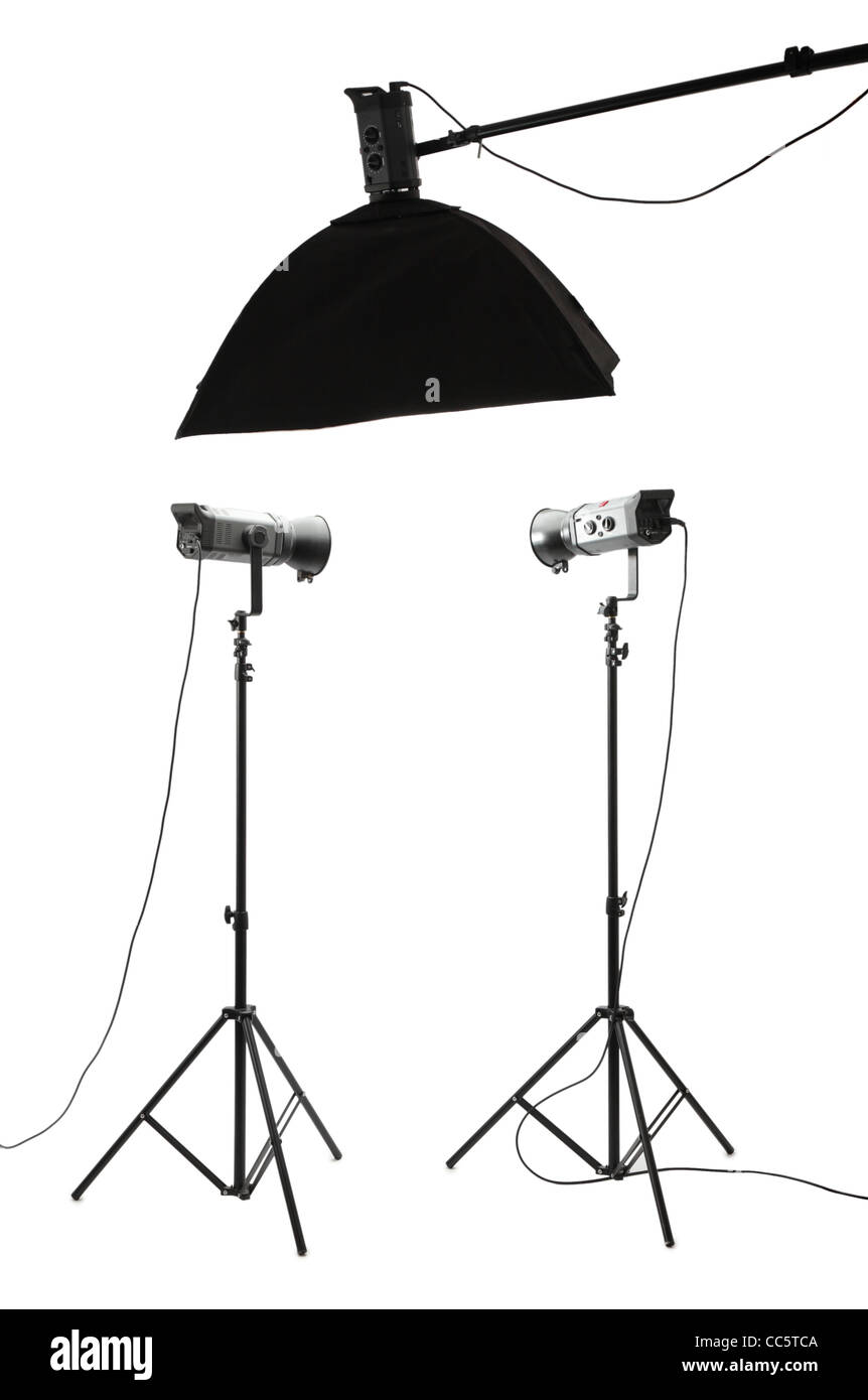 Professional studio flash light Black and White Stock Photos & Images ...