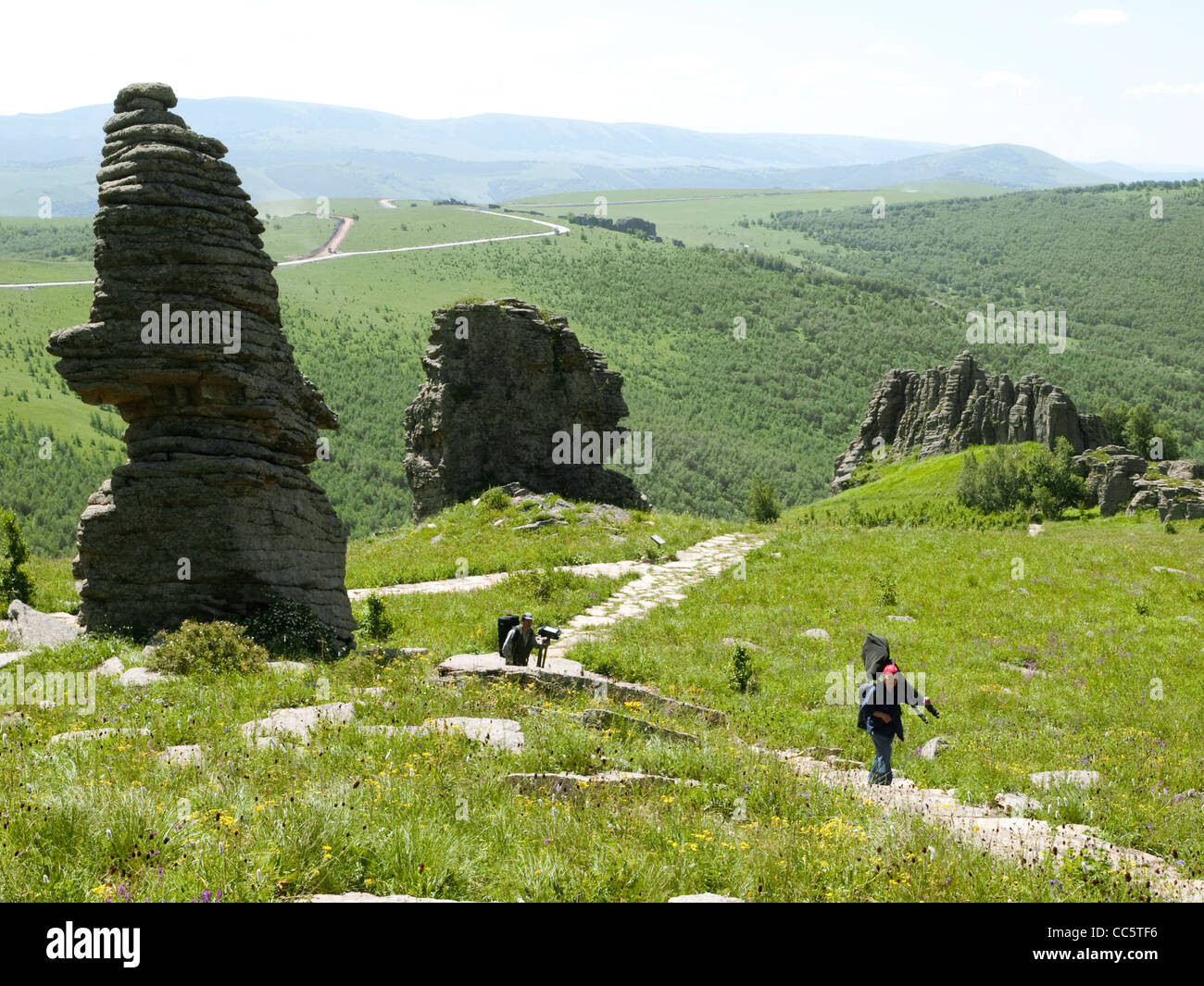 People visiting Arshihaty Granite Forest, Hexigten Global Geopark ...