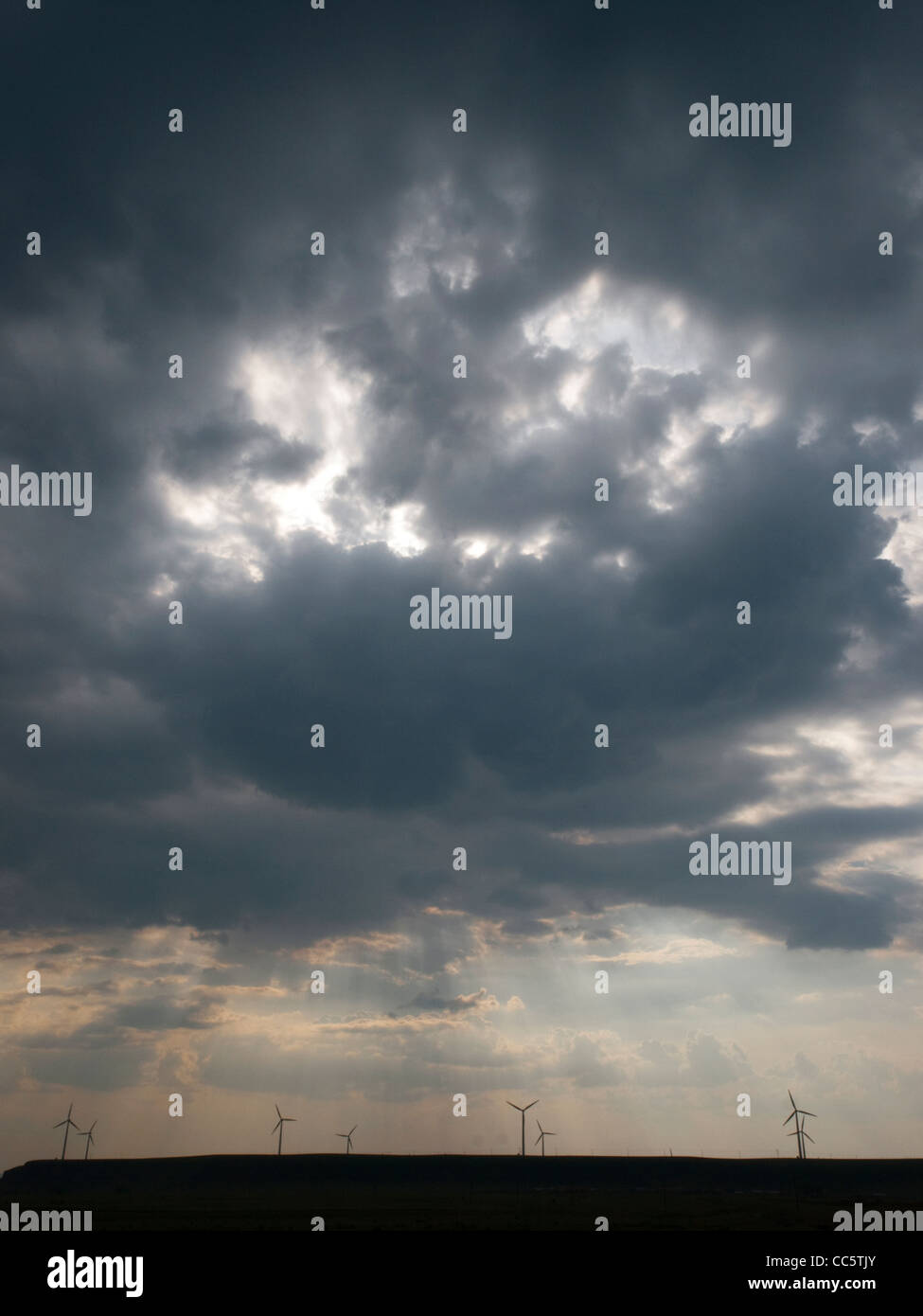 Wind generator in the sunshine, Hexigten Global Geopark, Chifeng, Inner ...