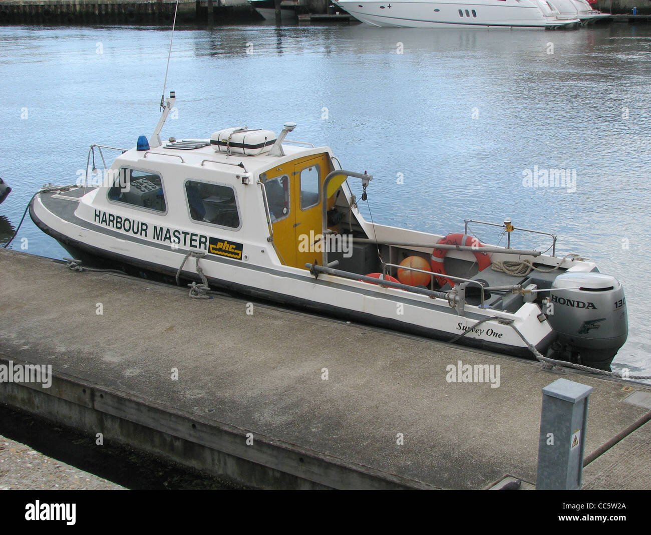 The Harbour Master's transport vessel at Poole, Dorset, England, used ...