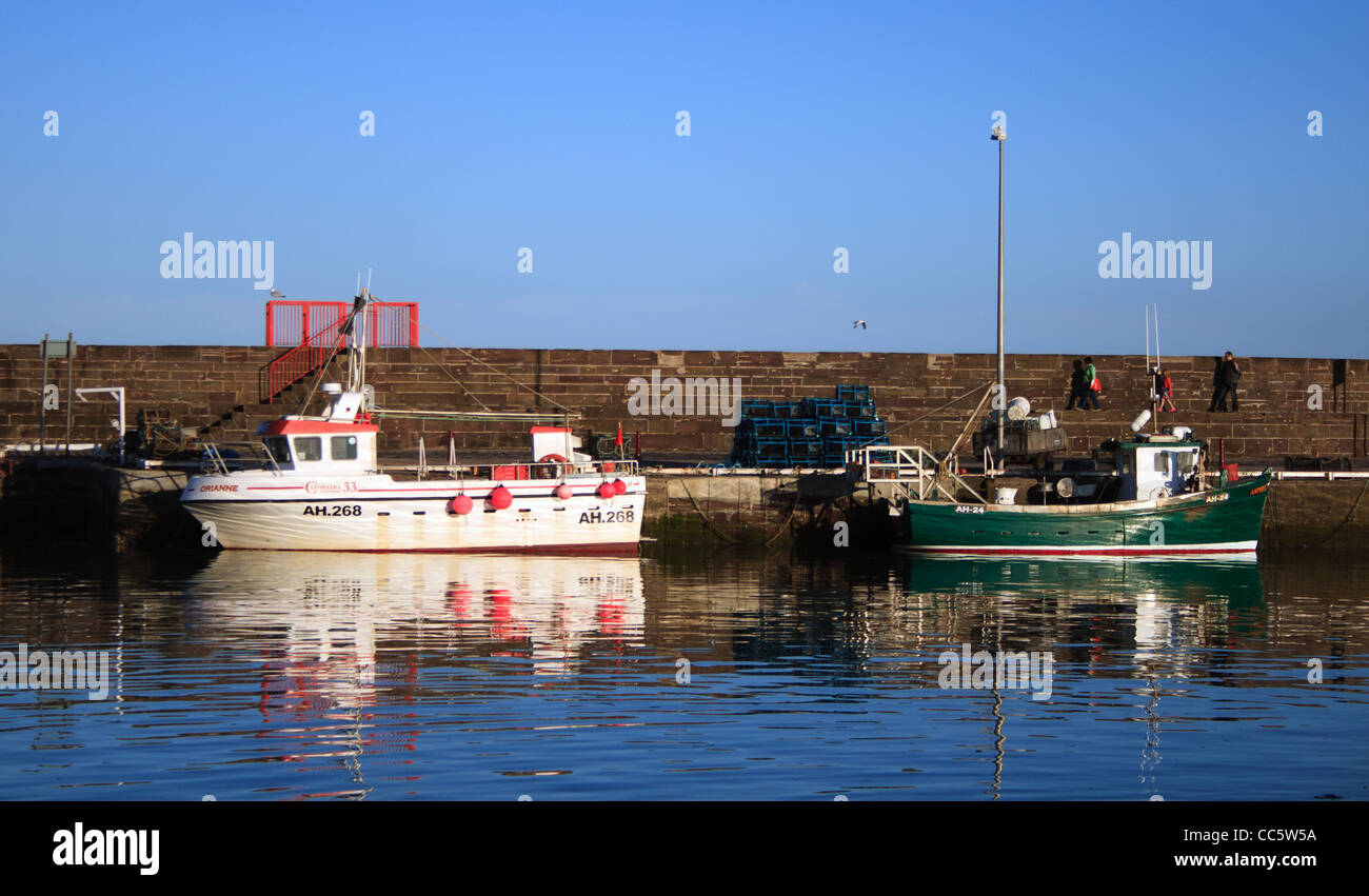 fishing boats in harbour Stock Photo - Alamy