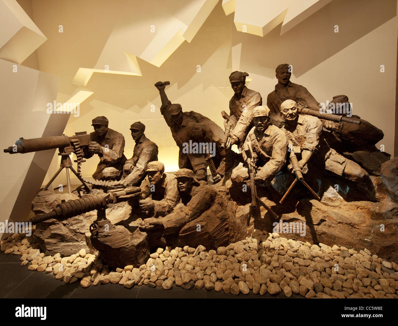 Statue depicting soldiers fighting, Laiwu Battle Memorial Hall, Laiwu ...