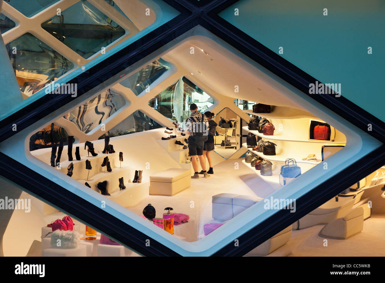 Japan, Tokyo, Aoyama, Prada Store, Architect Herzog & De Meuron Stock ...