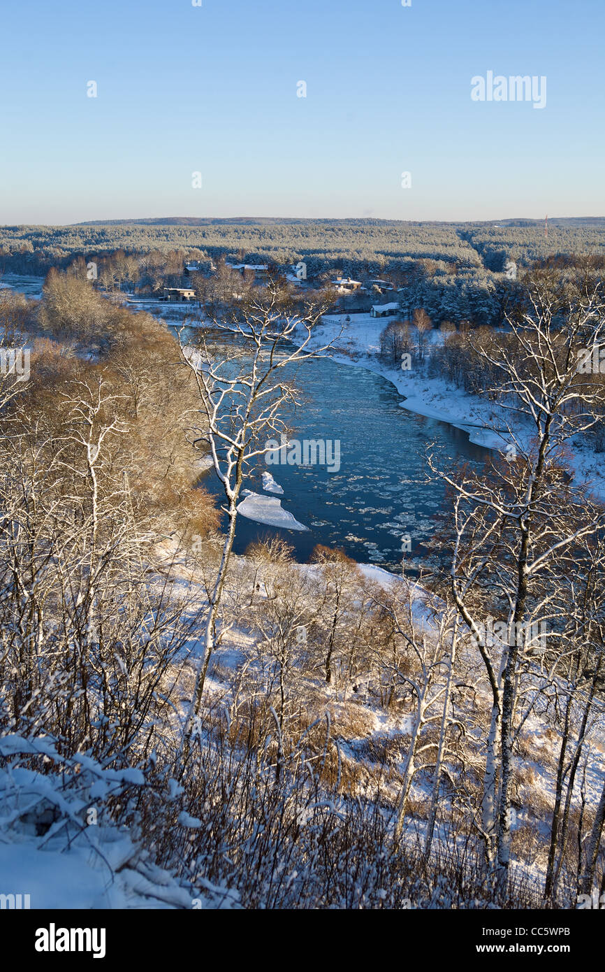 Neris river valley from Verkiai palace, Lithuania Stock Photo - Alamy