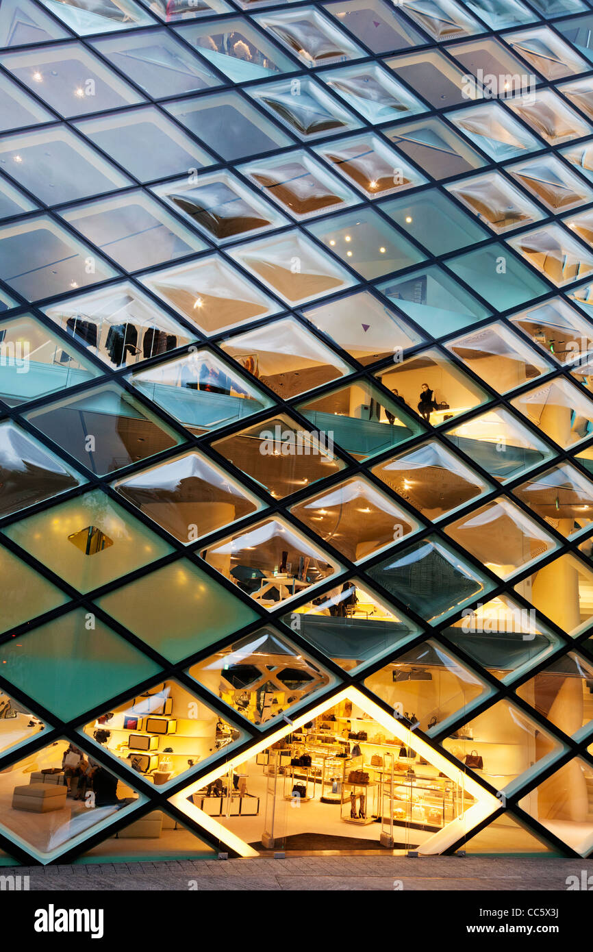 Japan, Tokyo, Aoyama, Prada Store, Architect Herzog & De Meuron Stock ...