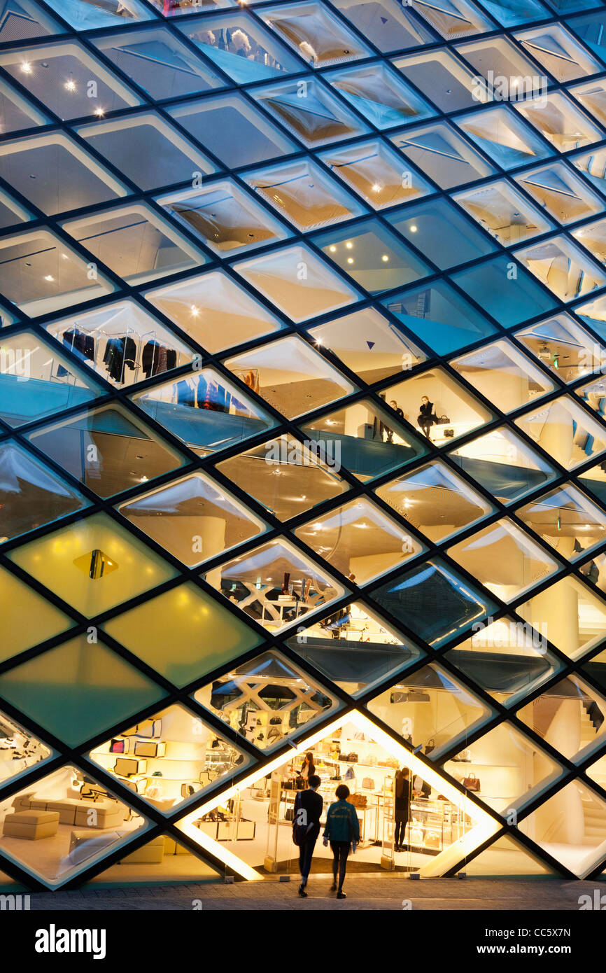 Japan, Tokyo, Aoyama, Prada Store, Architect Herzog & De Meuron Stock ...