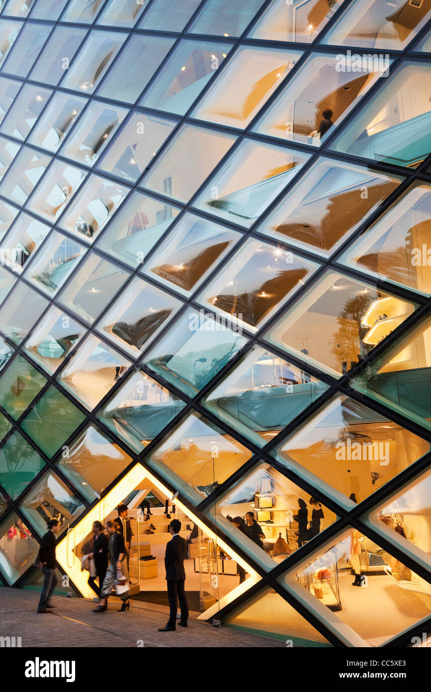 Japan, Tokyo, Aoyama, Prada Store, Architect Herzog & De Meuron Stock ...