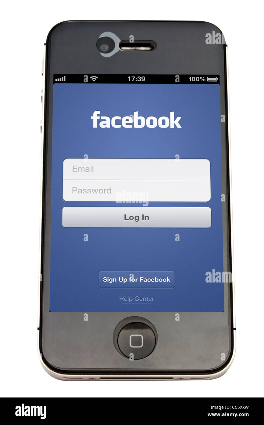 Facebook on iphone Stock Photo - Alamy