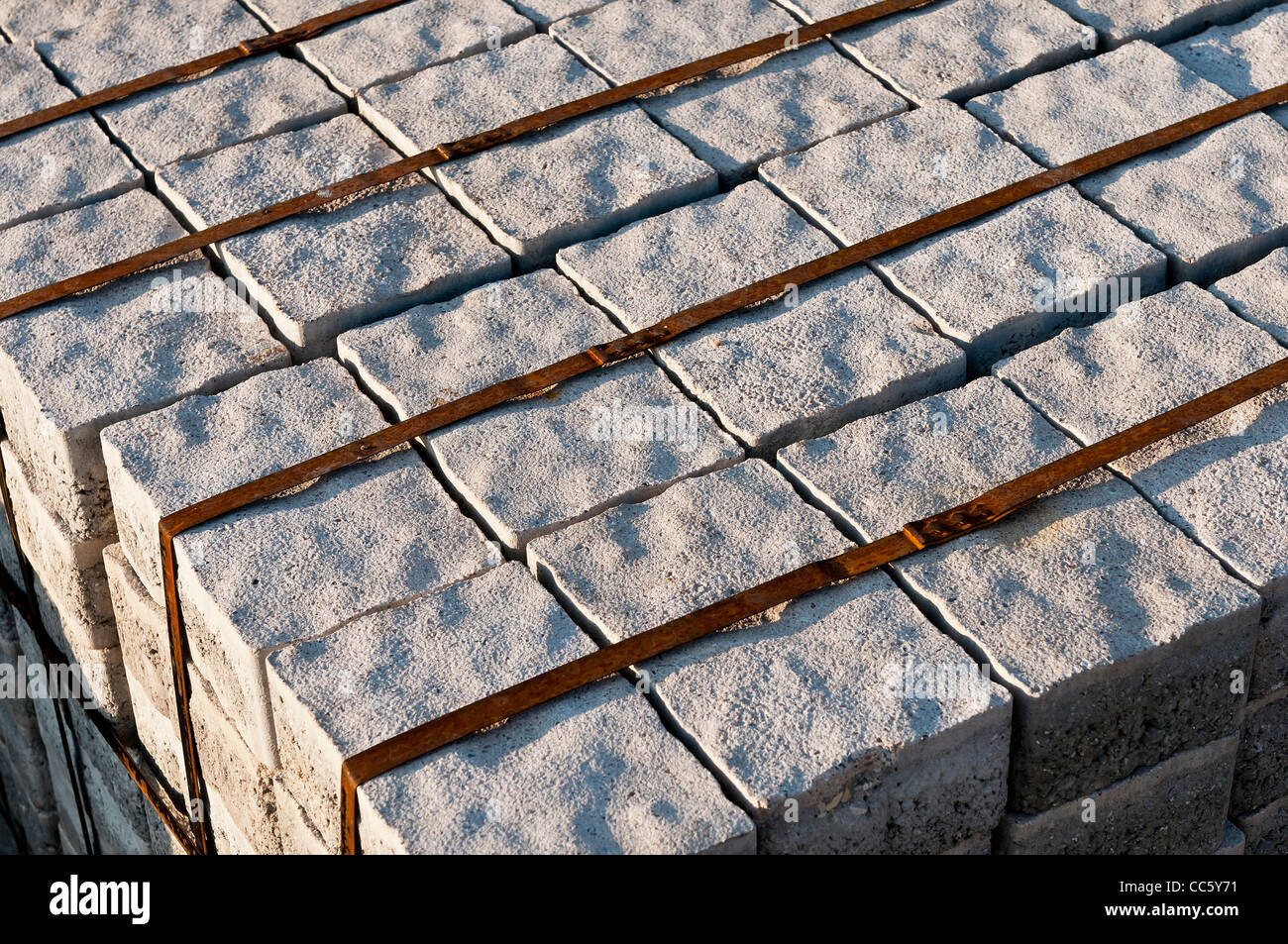 A pile of prefabricated building material Stock Photo - Alamy