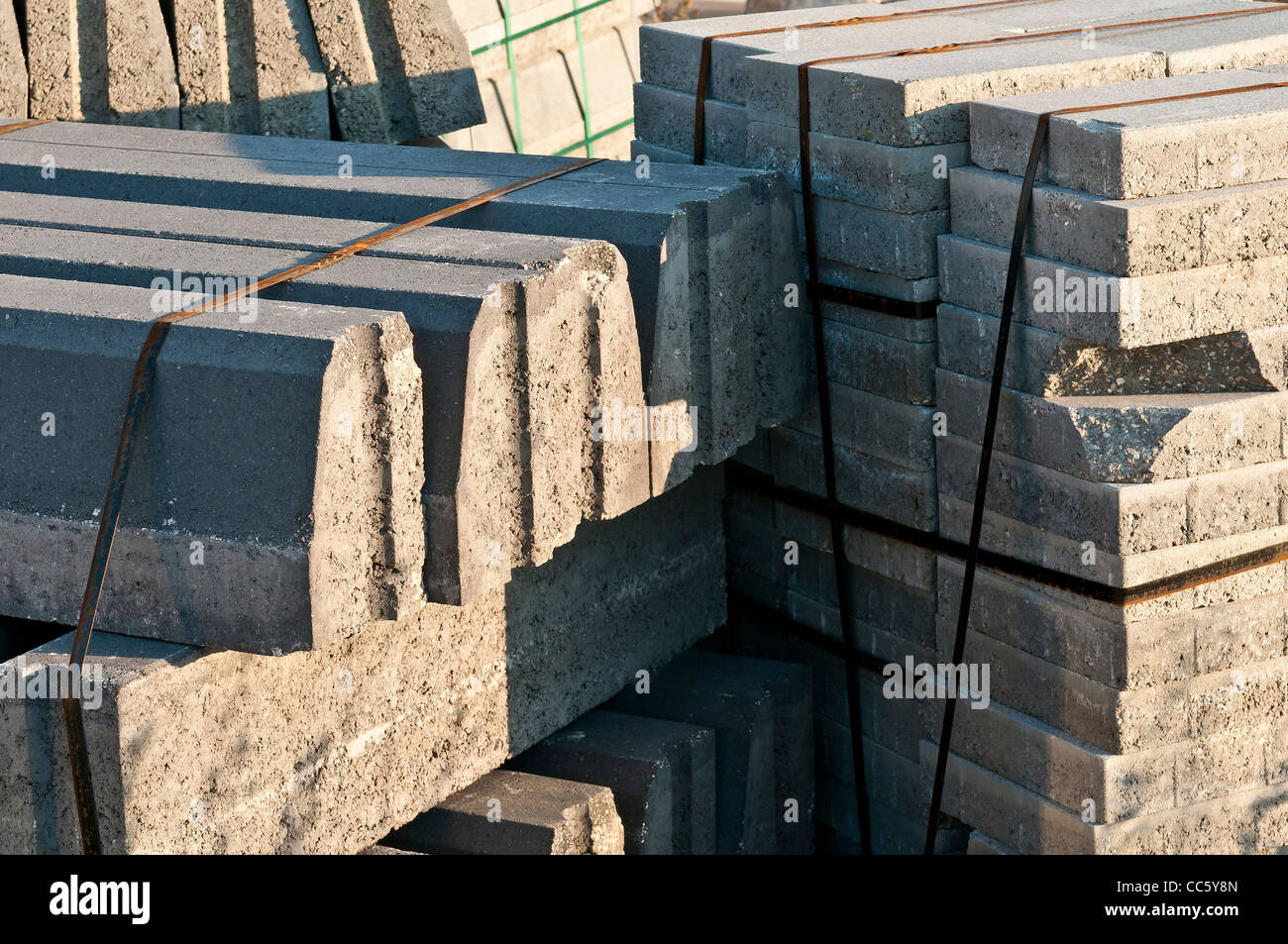 A pile of prefabricated building material Stock Photo - Alamy