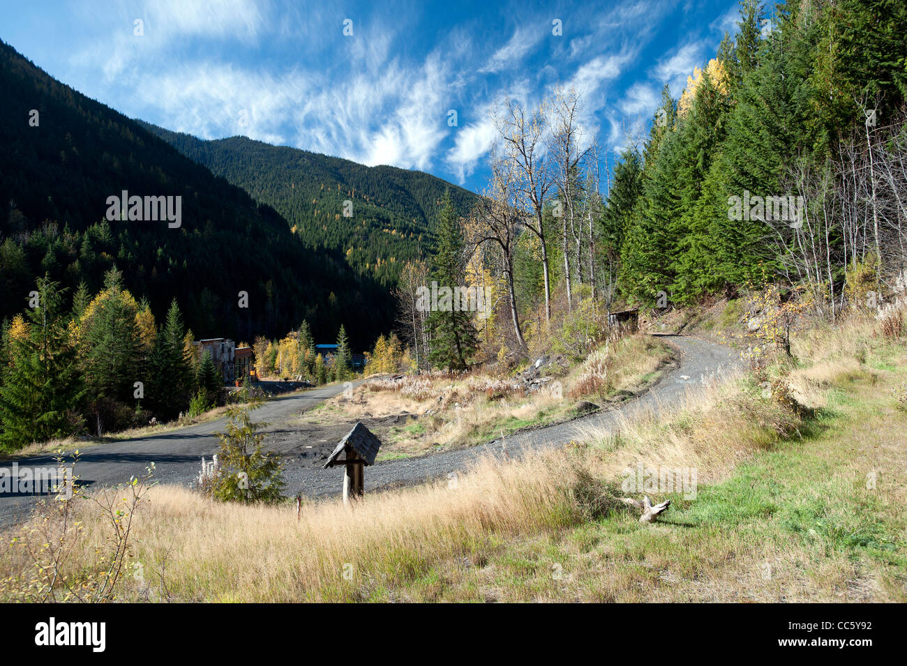 Selkirk Mountain Range and the abandoned Sandon Stock Photo - Alamy