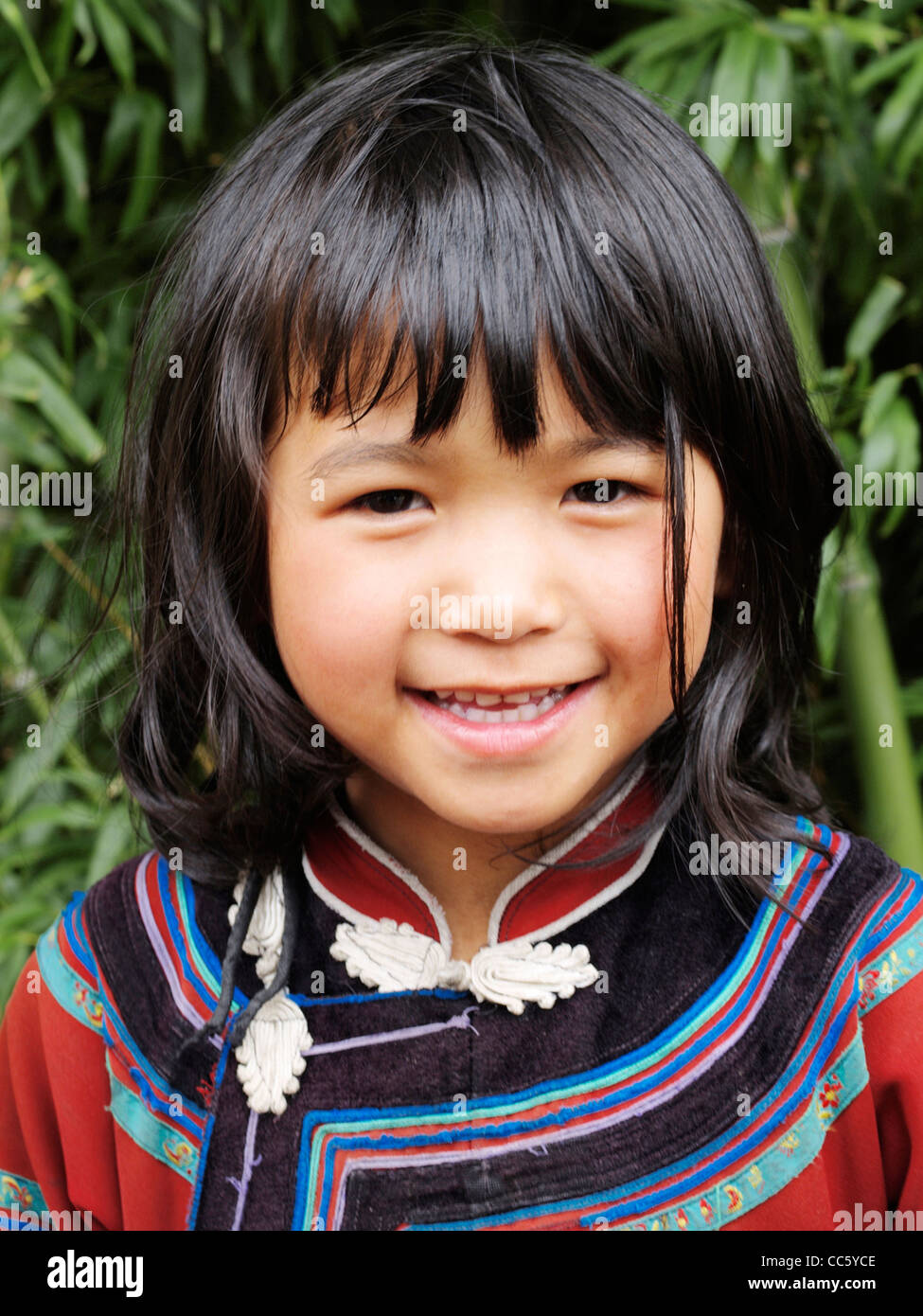 Hani girl in traditional costume, Yuanyang, Honghe, Yunnan , China ...