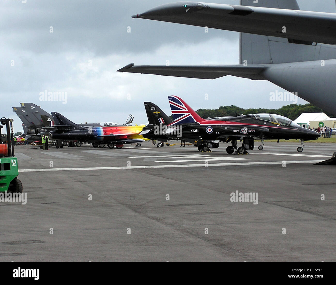 At Kemble Air Day 2004, a diverse lineup of aircraft is displayed ...