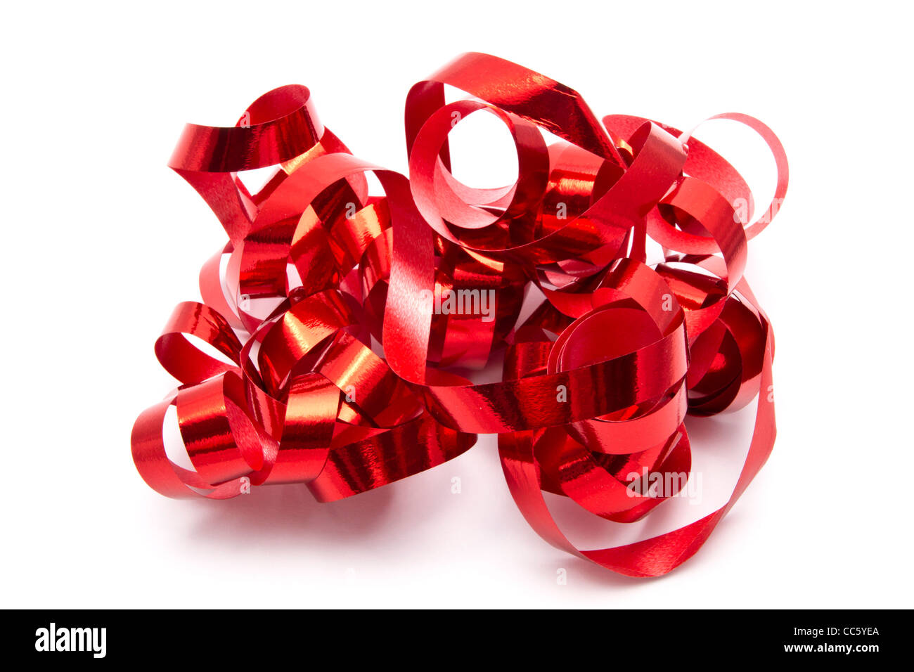 Red ribbon closeup on white background Stock Photo - Alamy