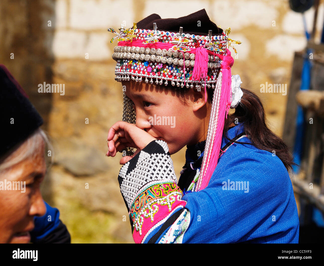 Hani woman in traditional costume, Yuanyang, Honghe, Yunnan , China ...