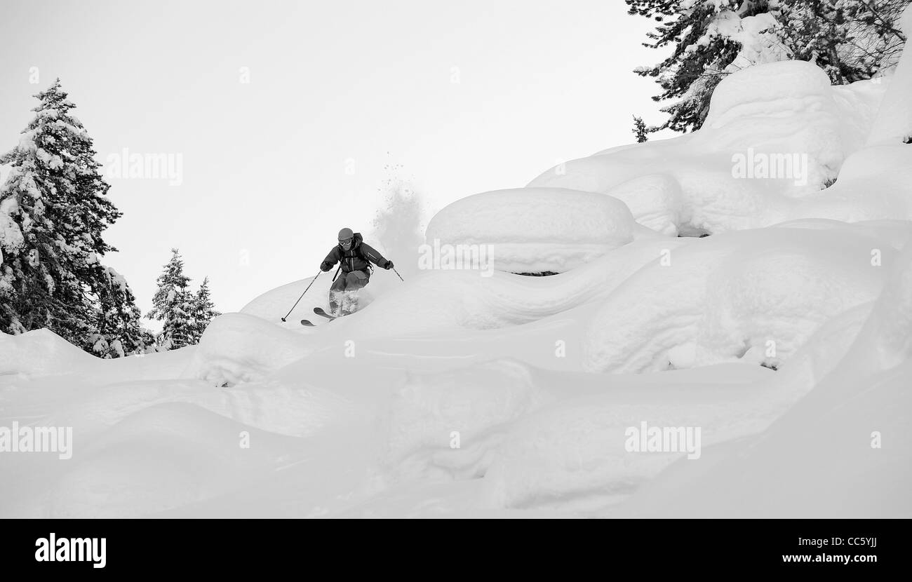 The french ski jump Black and White Stock Photos & Images - Alamy