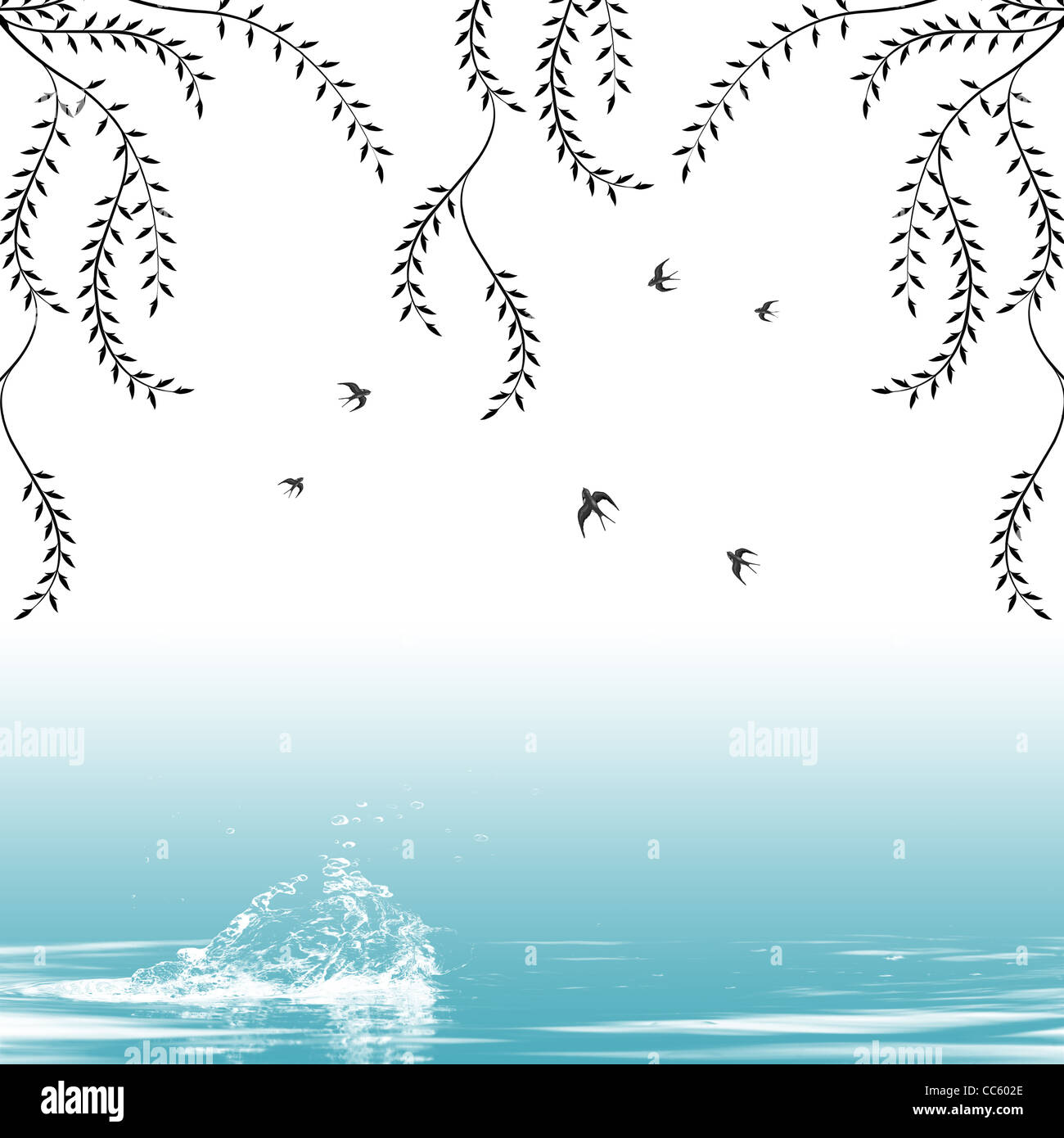 Willow branch illustration hi-res stock photography and images - Alamy