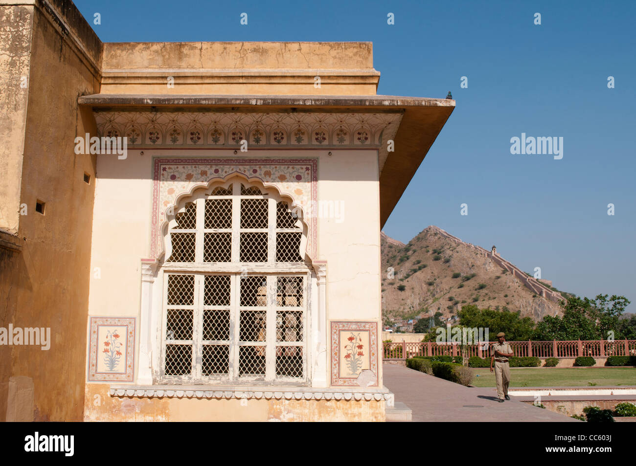 Decorated window, Amber Fort Palace, Jaipur, Rajasthan, India Stock ...