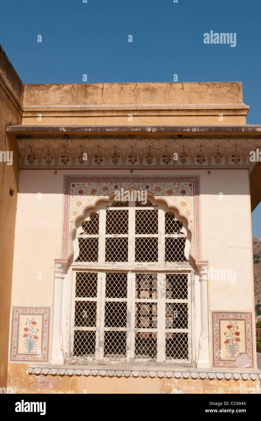 Decorated window, Amber Fort Palace, Jaipur, Rajasthan, India Stock ...