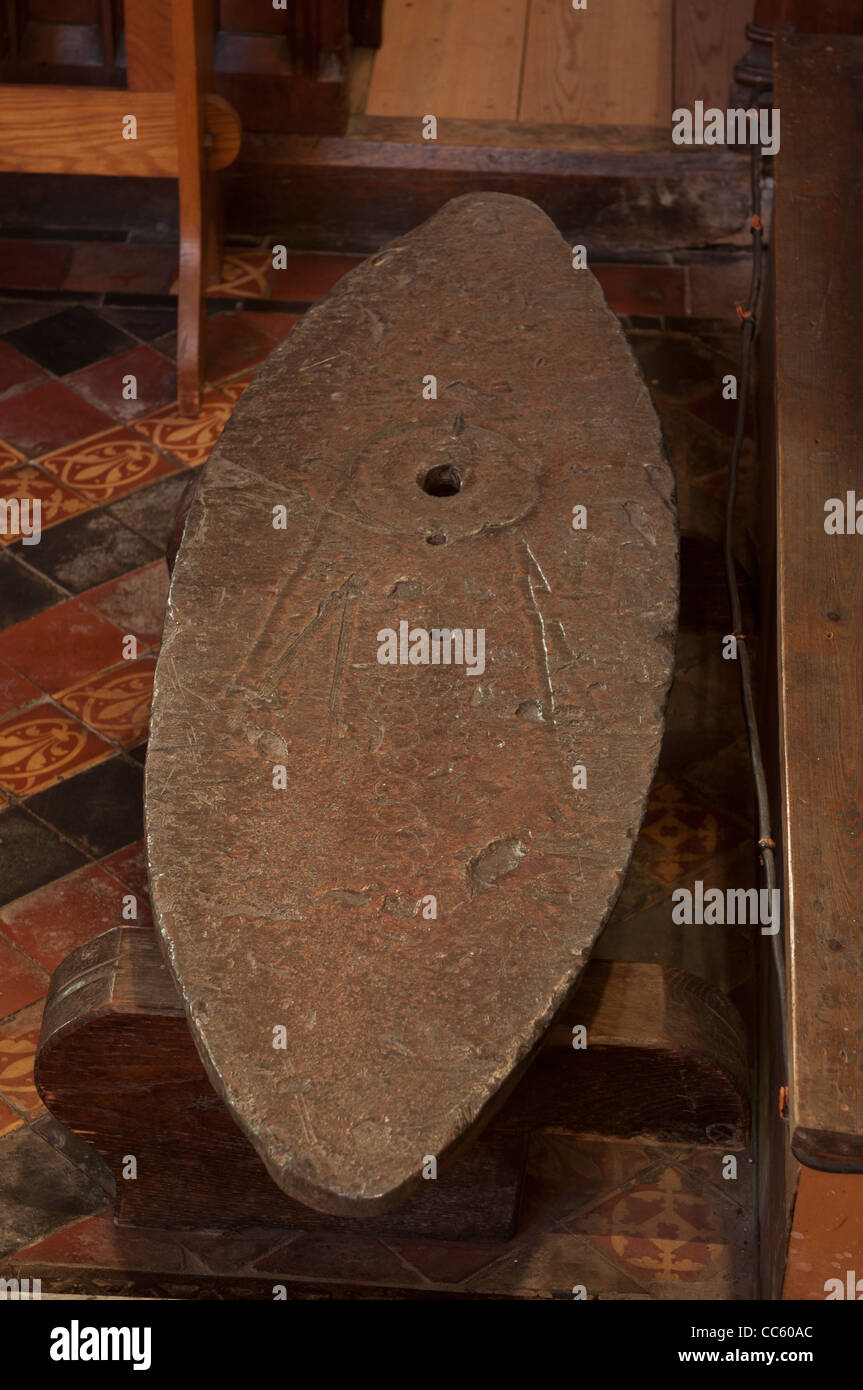 A pig of lead in St. Nicholas Church, Kenilworth, Warwickshire, England ...