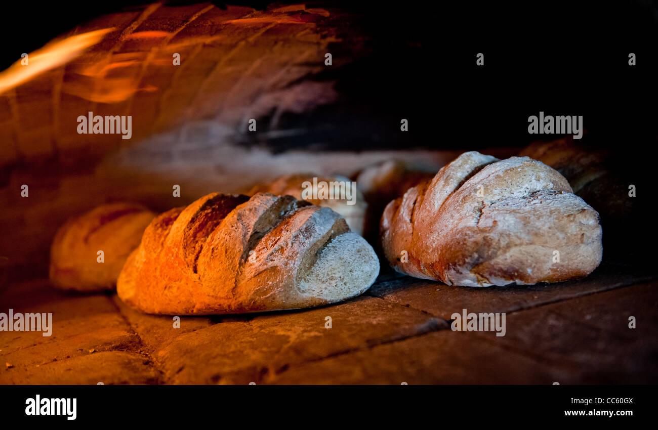 Bread baked in a wood oven hi-res stock photography and images - Alamy